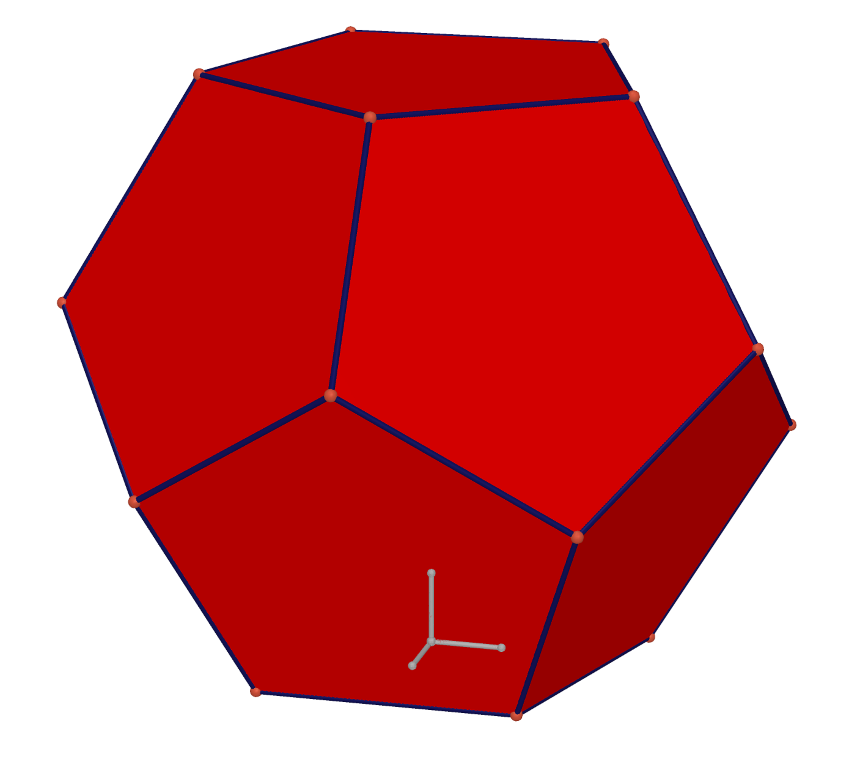 Il dodecaedro , formato da dodici pentagoni.
